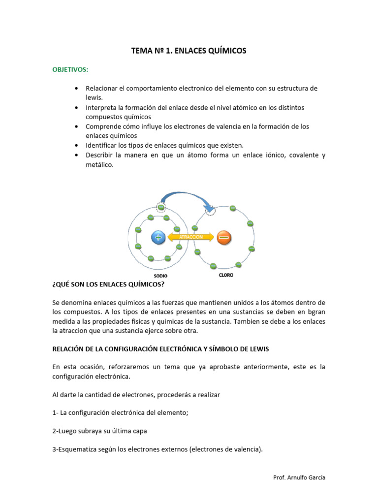 Comparativa de Enlaces Químicos | PDF | Enlace químico | Enlace covalente