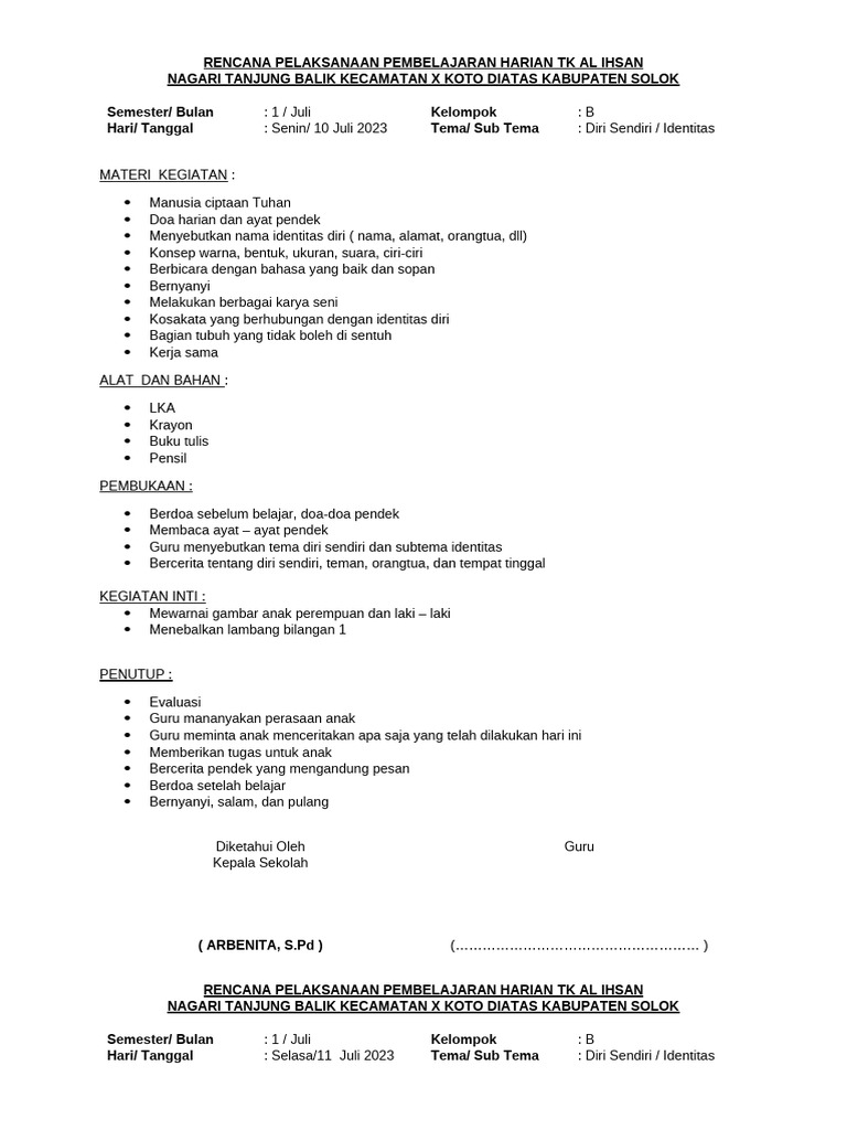 RPPH Semester 1 TK | PDF