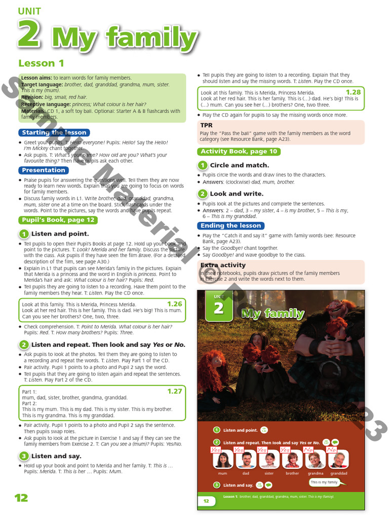 New English Adventure L1 U2 - Teacher's Book | PDF