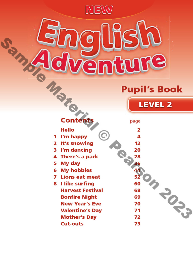 New English Adventure L2 U2 - Student's Book and Contents | PDF