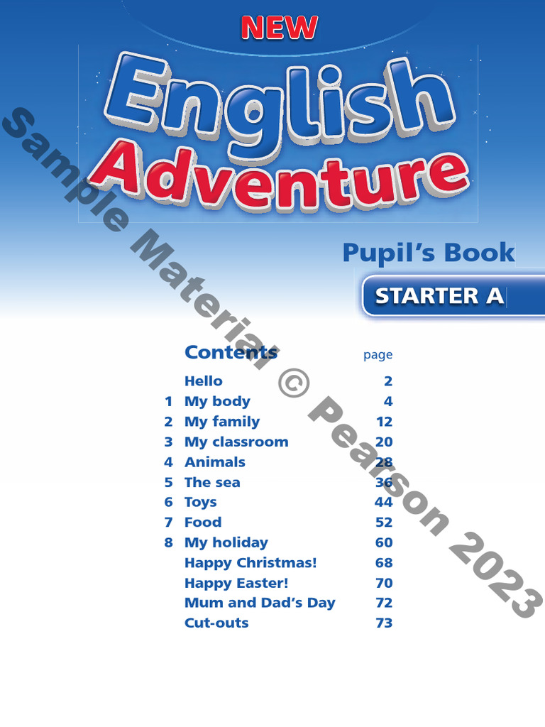 New English Adventure SA L2 - Student's Book and Contents | PDF