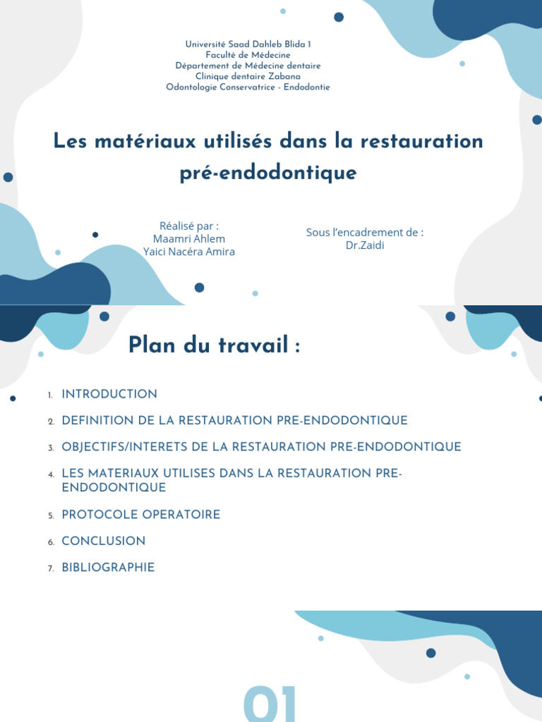Matériaux de La Restauration Pre Endo | PDF