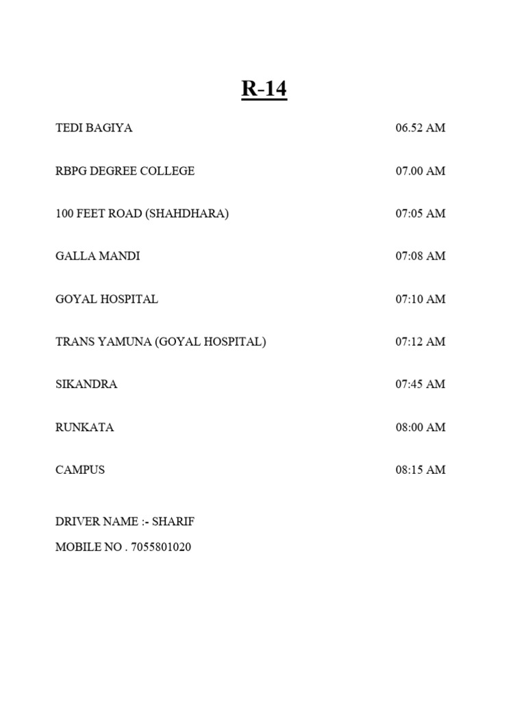 Bus Route 2024 1 | PDF