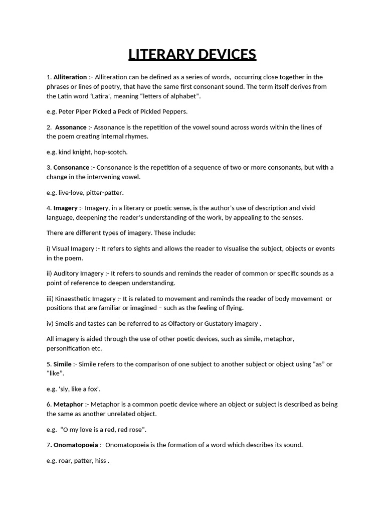 English Literary Devices | PDF