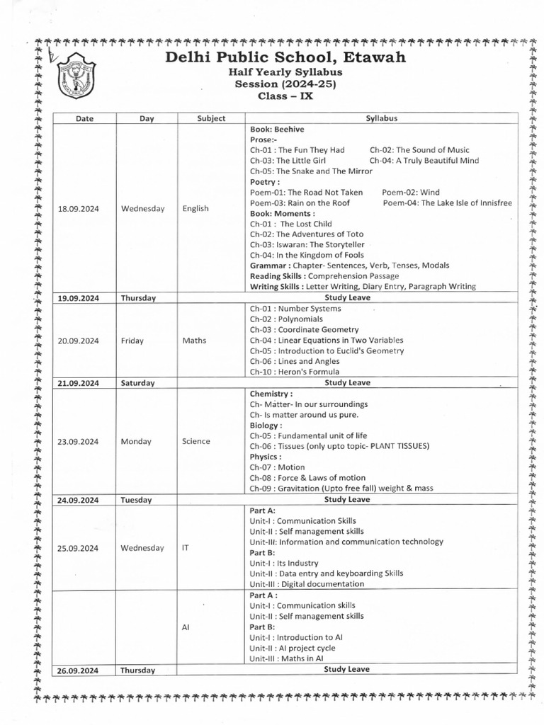 Class - IX | PDF
