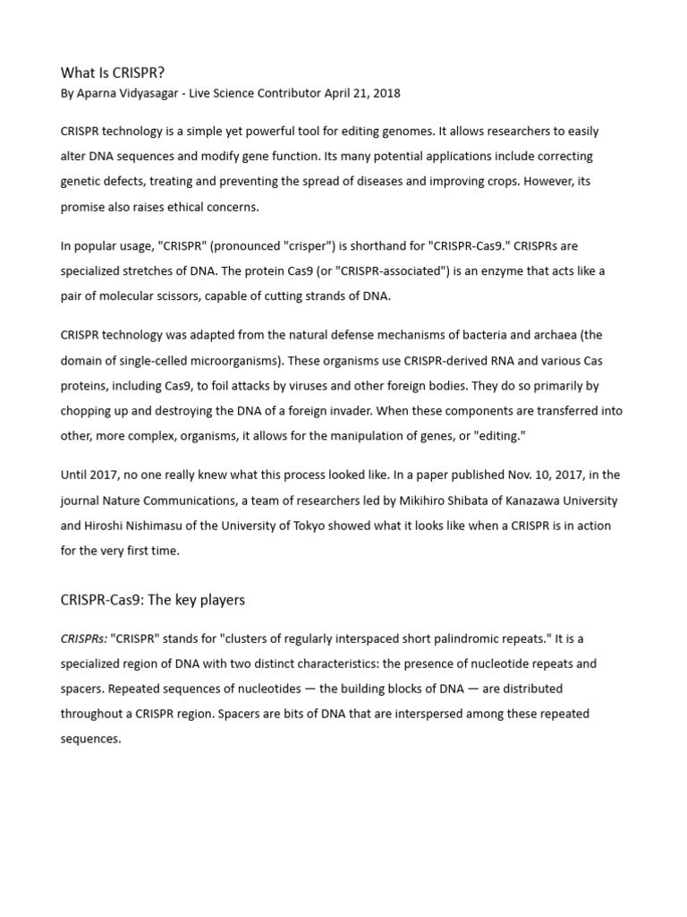 What Is CRISPR | PDF