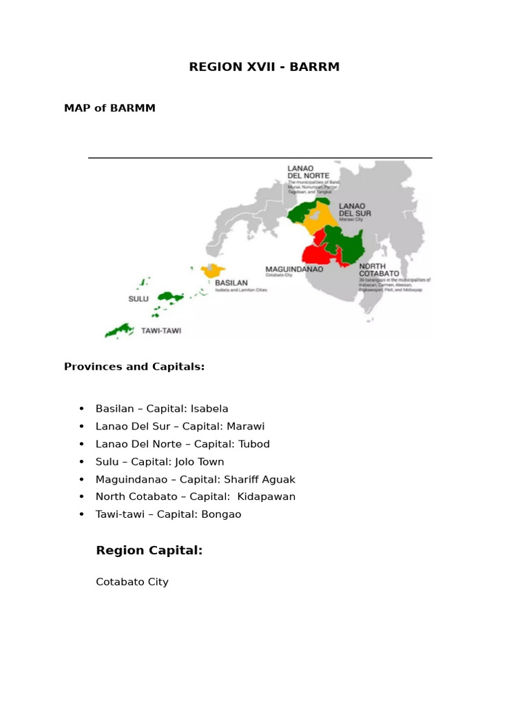 Region Xvii - Barrm: Map of Barmm | PDF