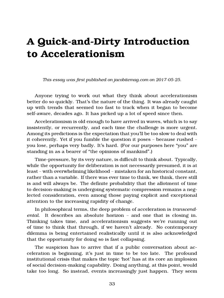 Nick Land Accelerationism | PDF