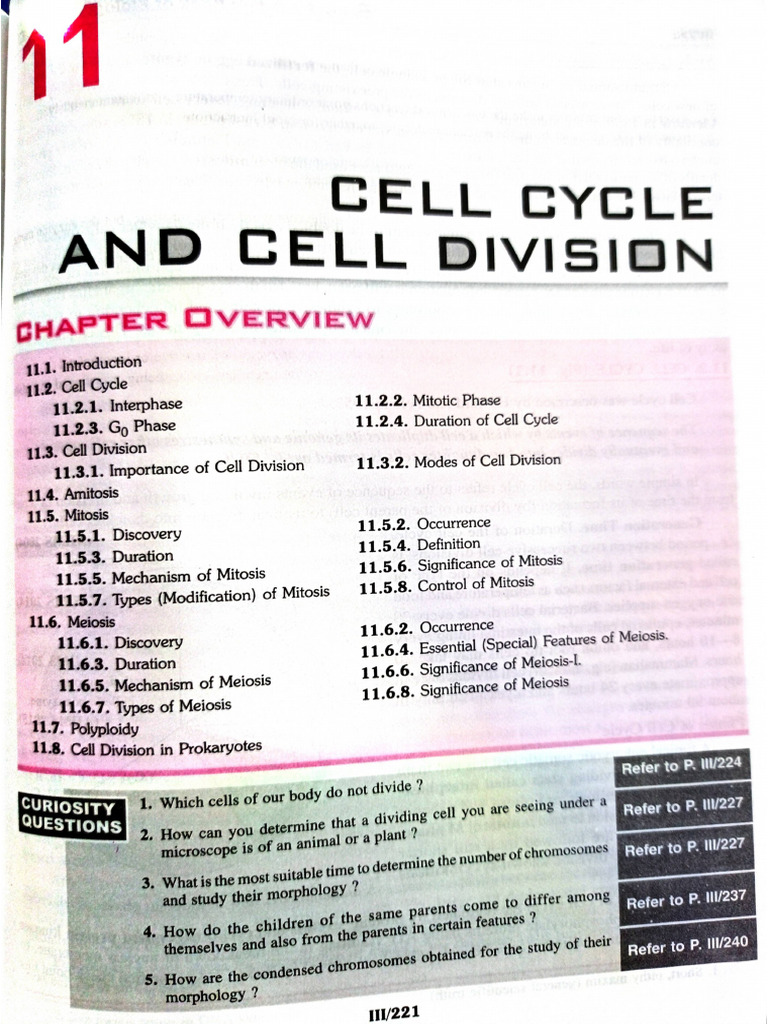 Pradeep Bio Class 11 Chapter CellCycle | PDF