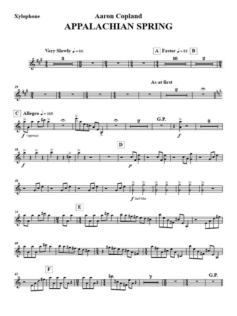 Apalachian Spring (Xylo) PDF | PDF