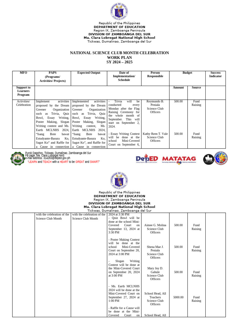 2024 NSCM WORK PLAN | PDF