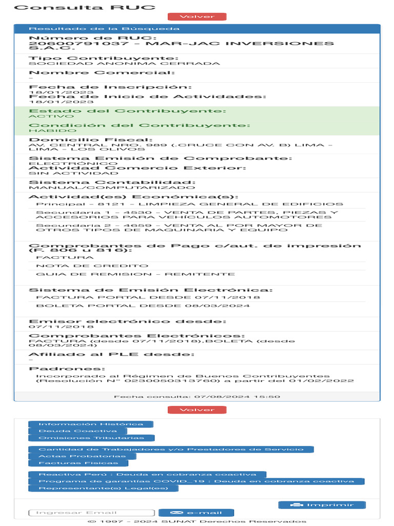 Sunat - Consulta Ruc 5 | PDF