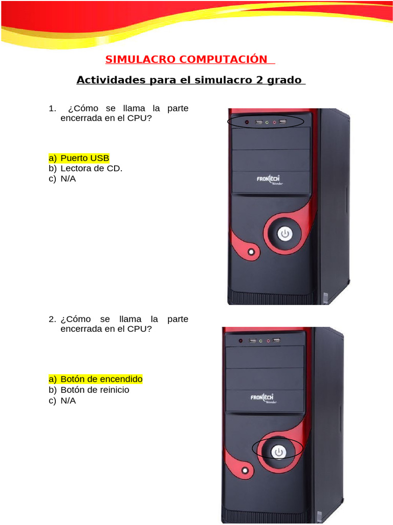 Simulacro 16 Compu y Mate 2 y 3 | PDF