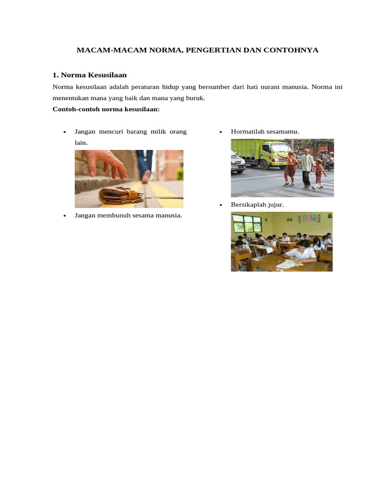 Pengertian Norma Norma Beserta Gambarnya | PDF