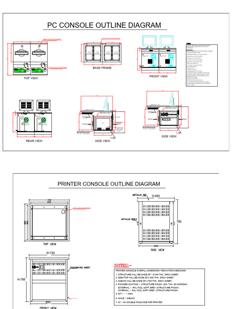 PC Console & Printer Table | PDF