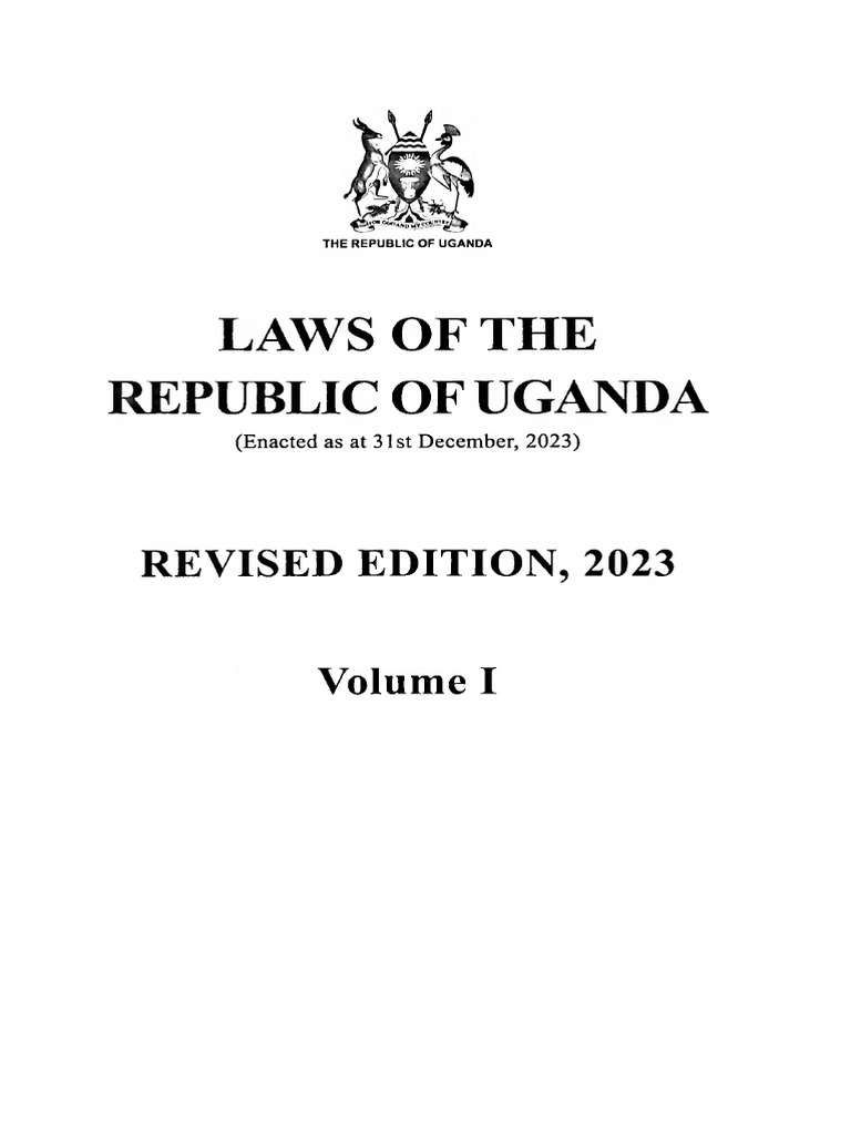 Red Volume 1 of The Laws of Uganda (As of 31.dec.2023) | PDF