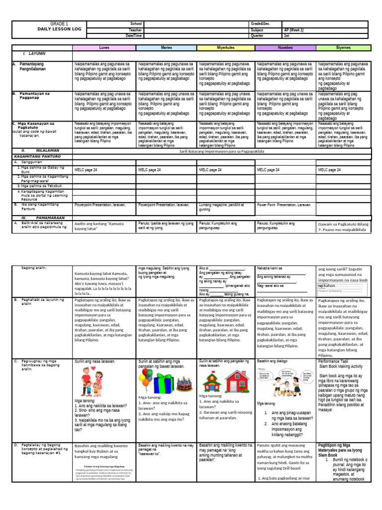 Ap1-Dll Q1 Week 1 | PDF