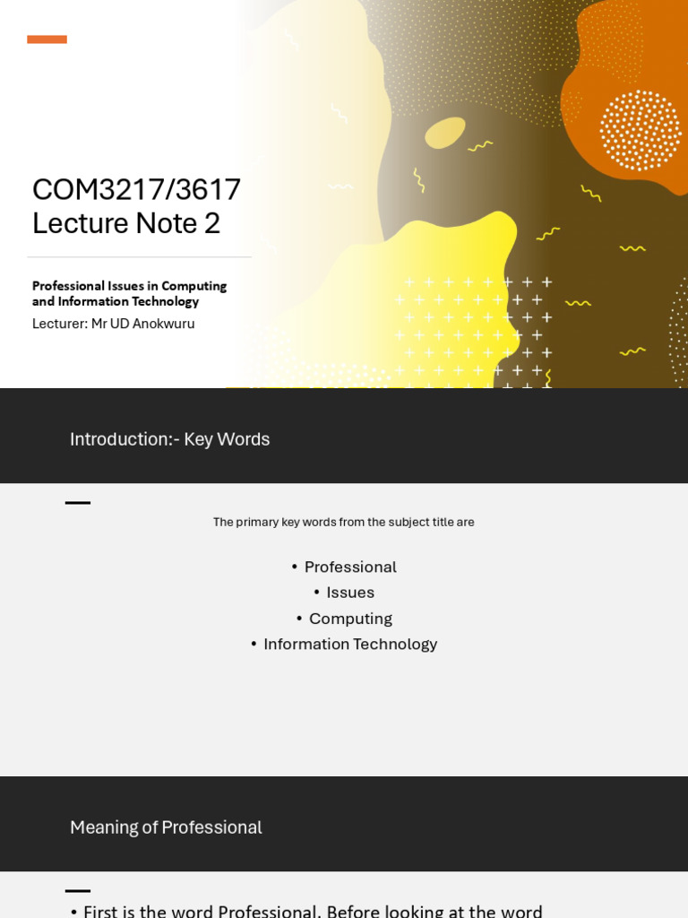 2. COM3217 Lecture Note2 2024 | PDF