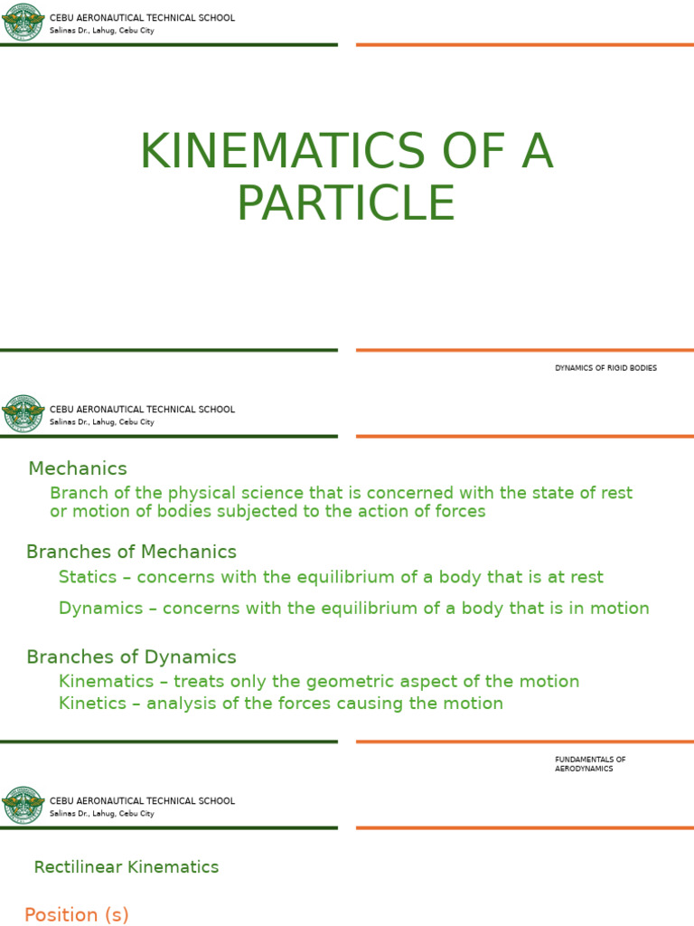 Kinematics of A Particle | PDF