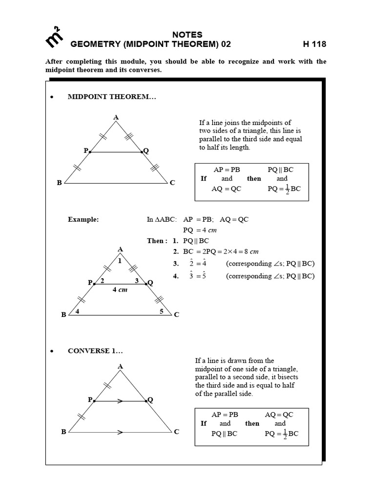 H118 N REA Geometry (Midpoint Theorem) 02 | PDF