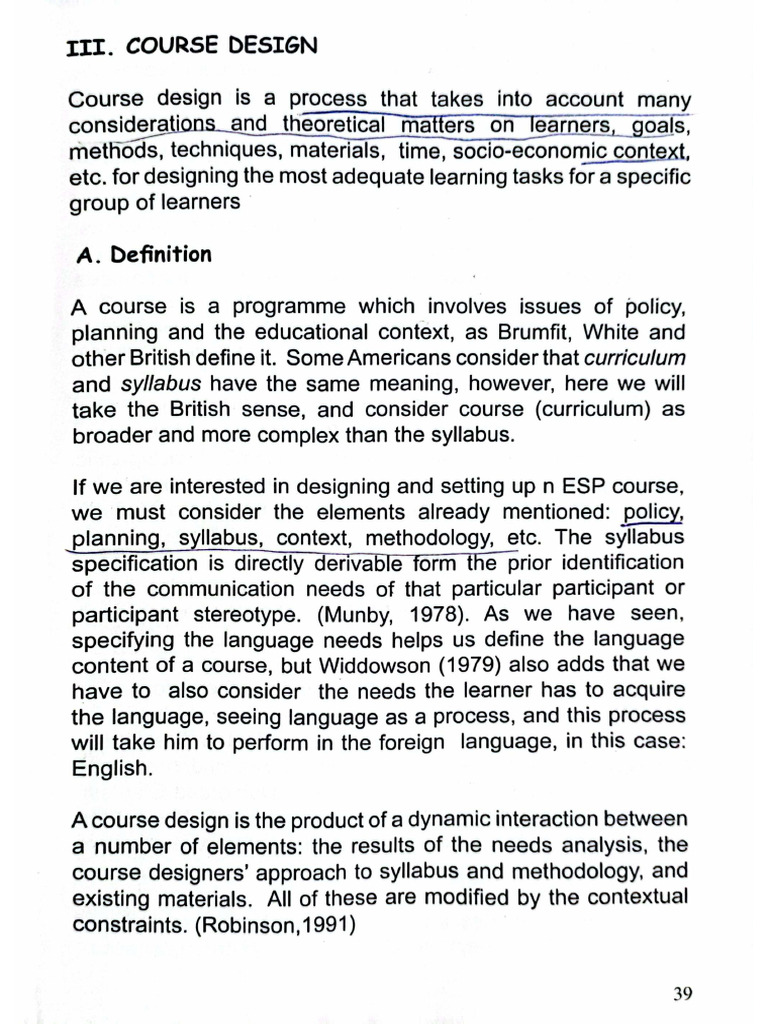 Course Design 1 | PDF