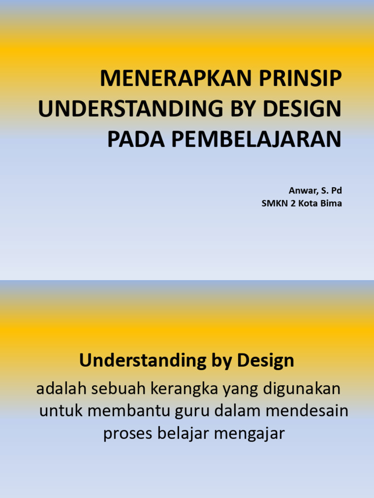JURNAL Undrstanding by Design | PDF