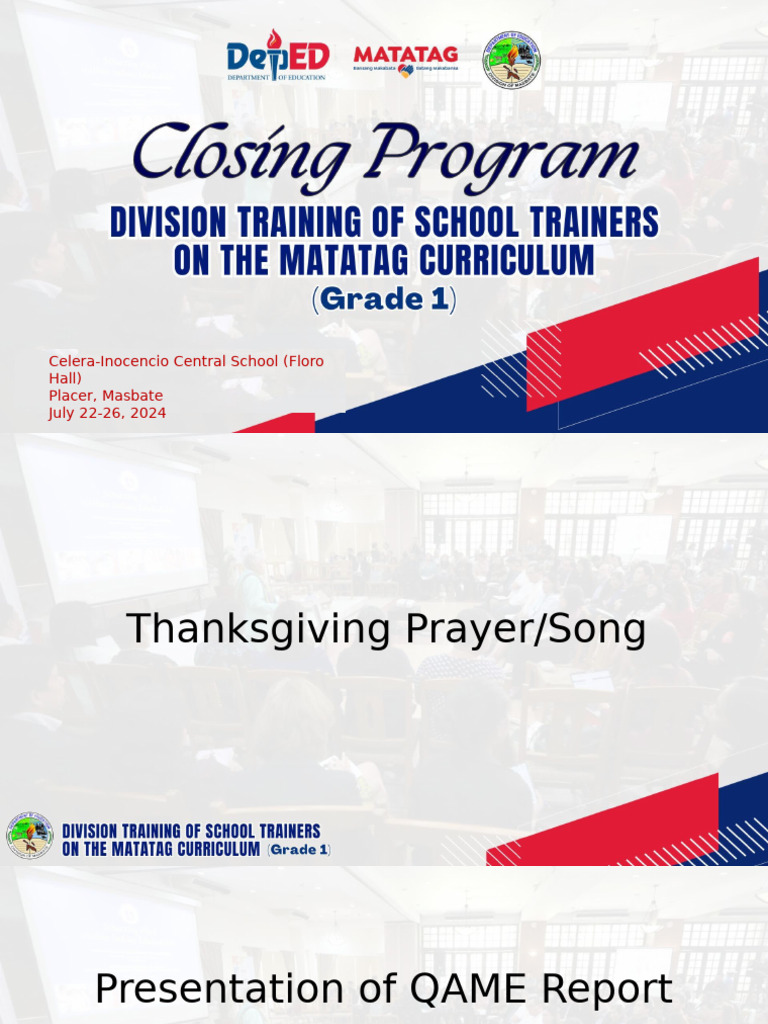 Closing Program MATATAG | PDF