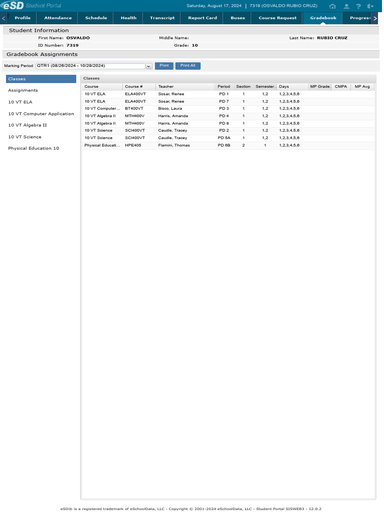 eSchoolData - StudentPortal | PDF