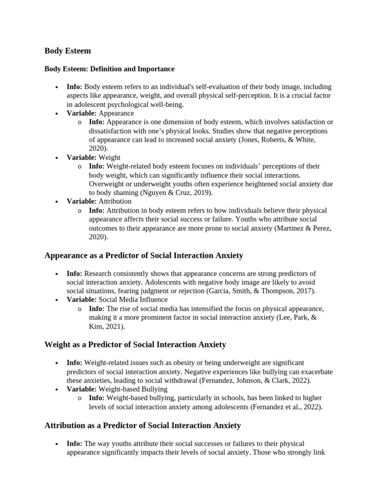 Body Esteem | PDF