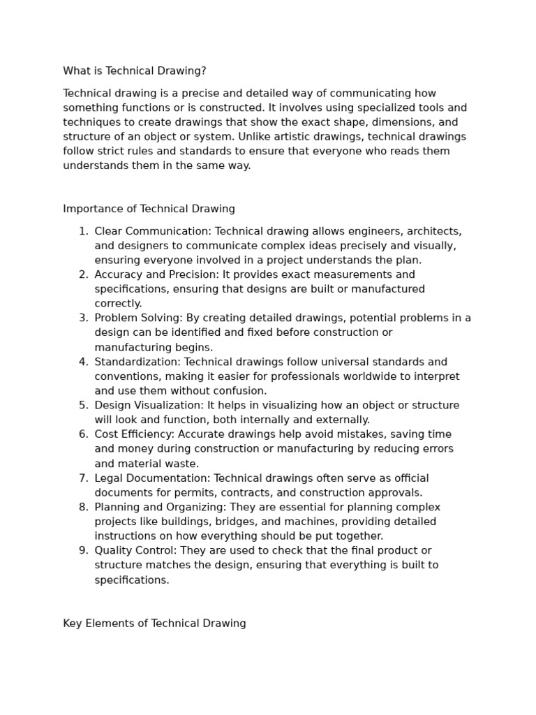 Introduction To Technical Drawing | PDF