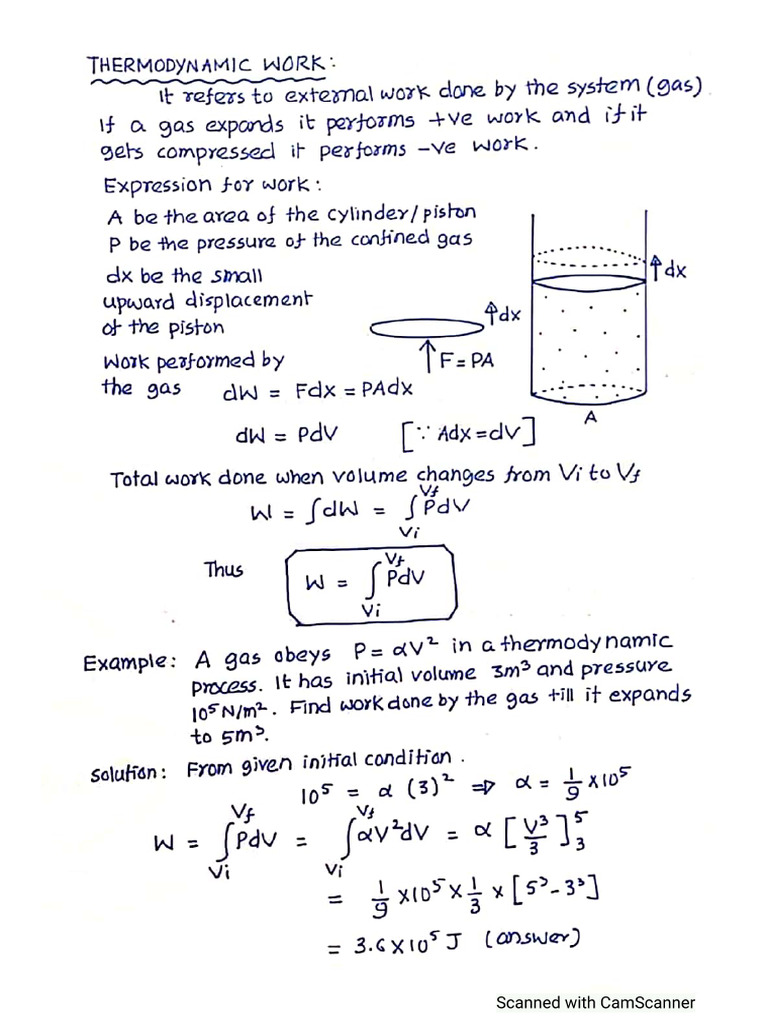 Thermodynamics Work | PDF