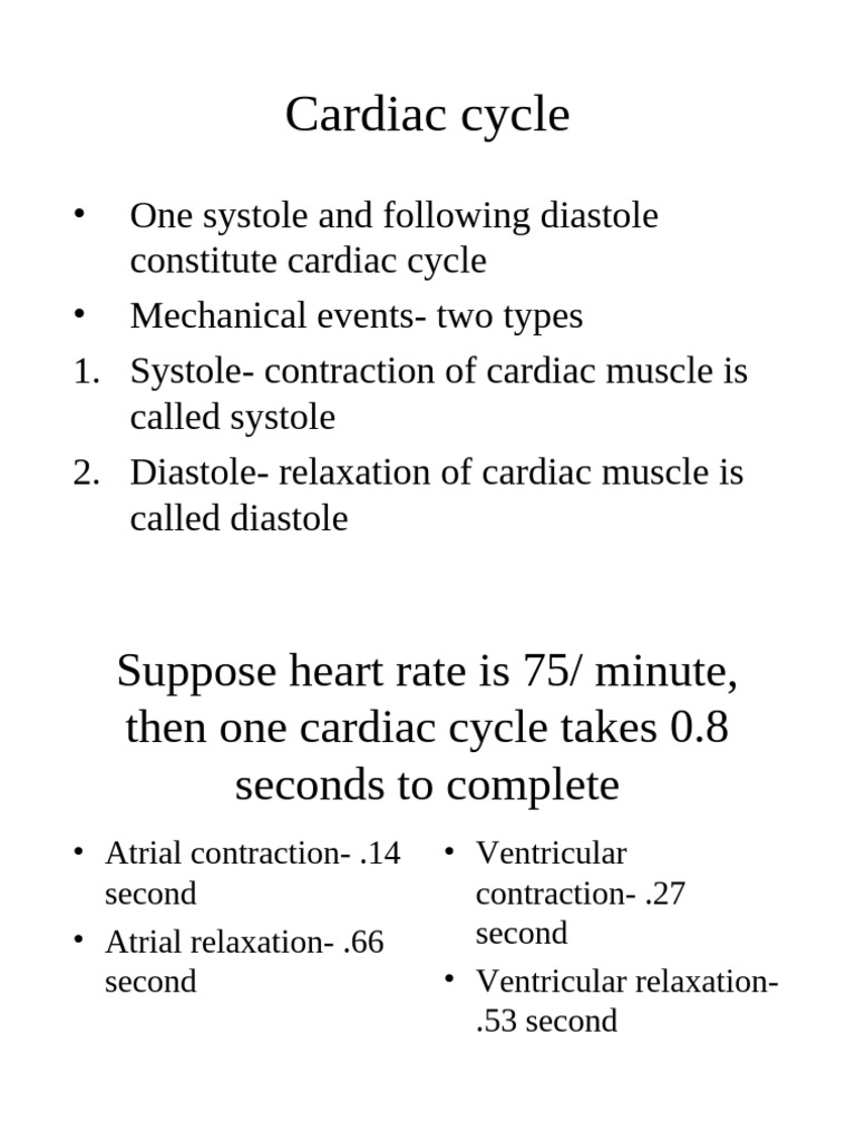 Cardiac Cycle | PDF