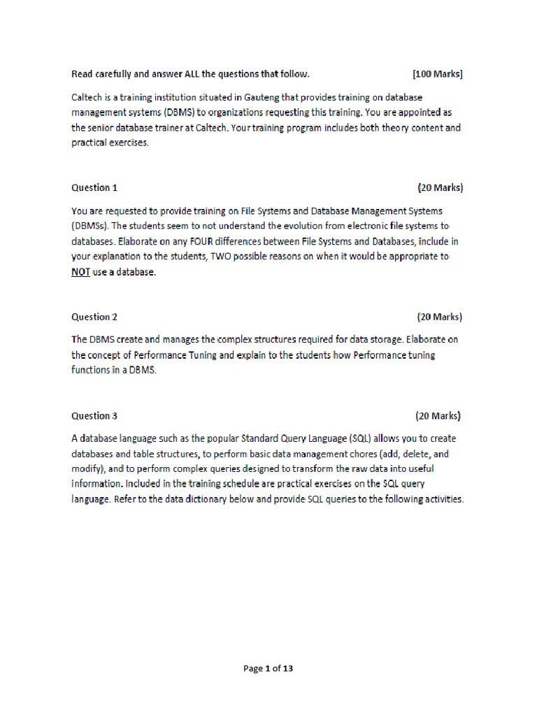 Database Design and Management OSA | PDF