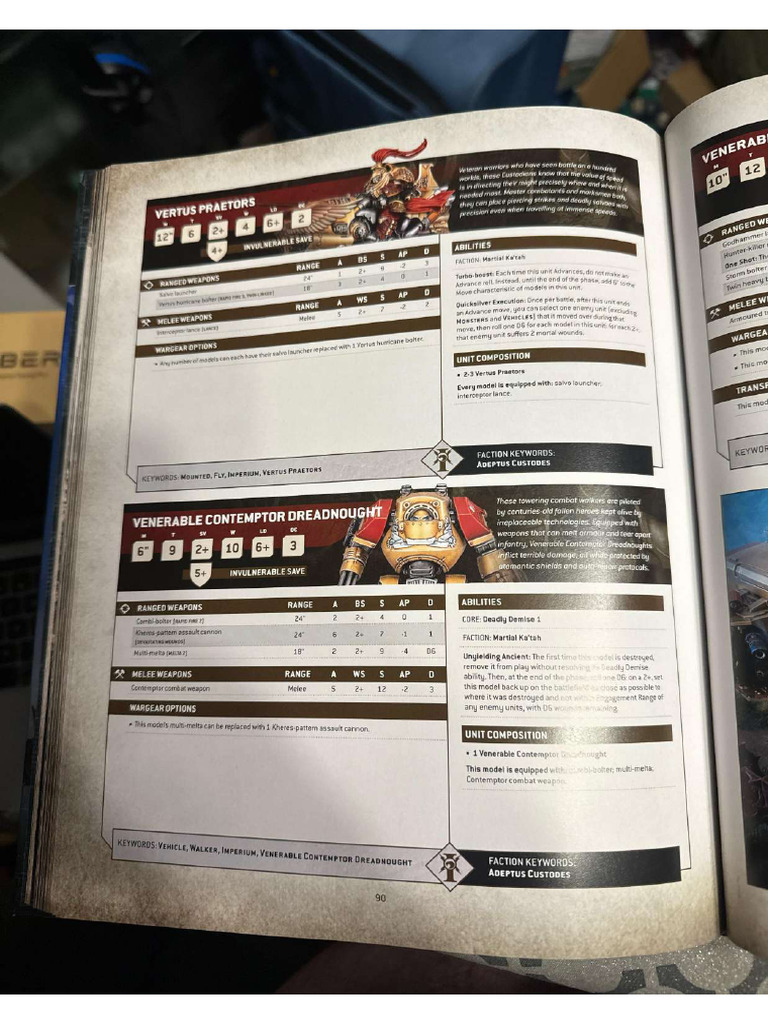 Vertus Praetors and Venerable Dreadnought Datasheet | PDF