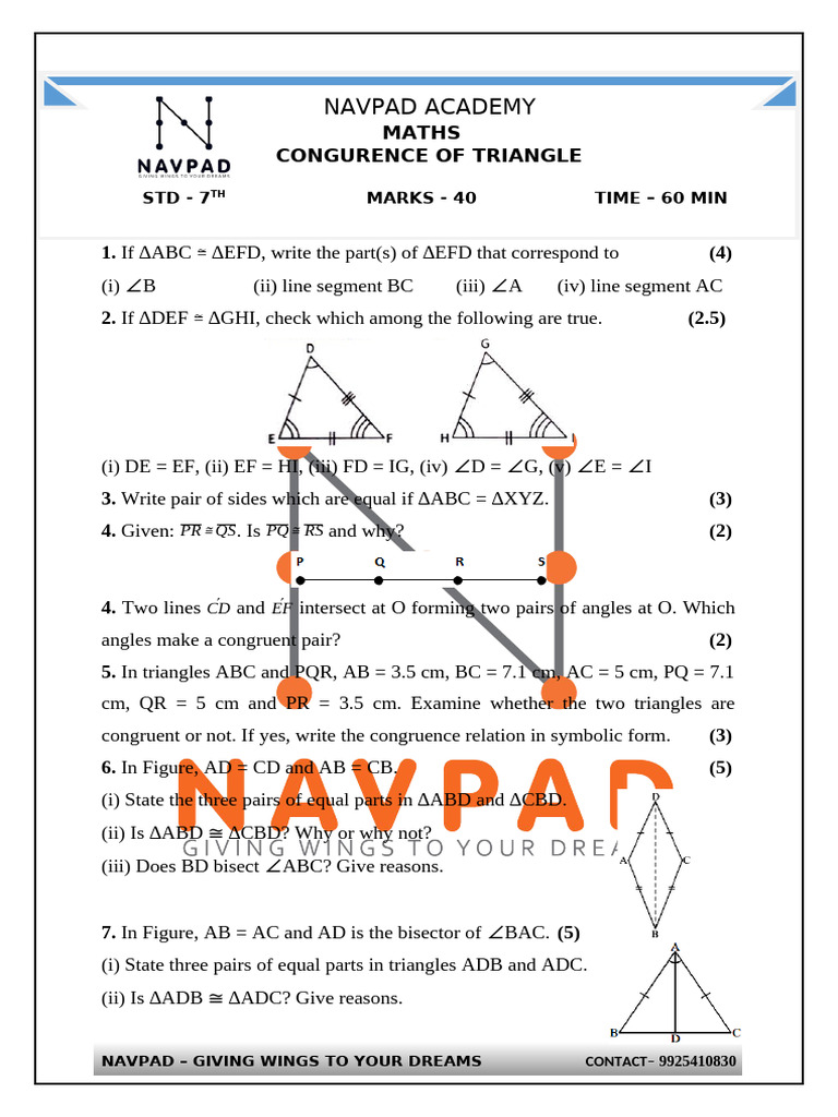 Test Paper 1 Pdf Classical Geometry Teaching Methods Materials