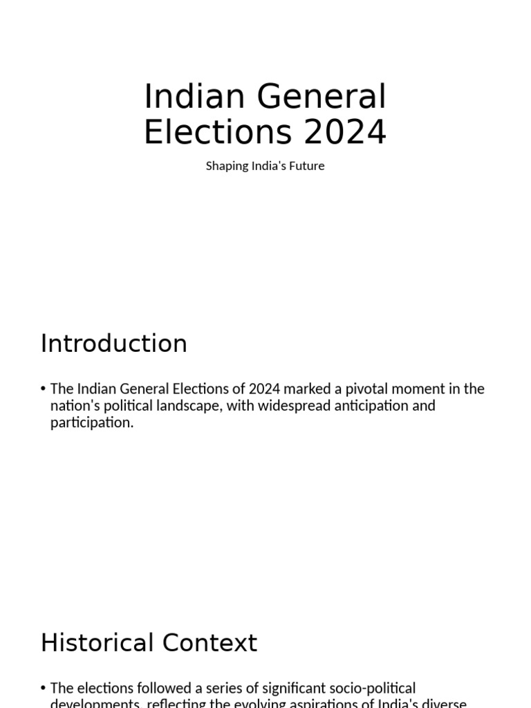 Indian General Elections 2024 | PDF