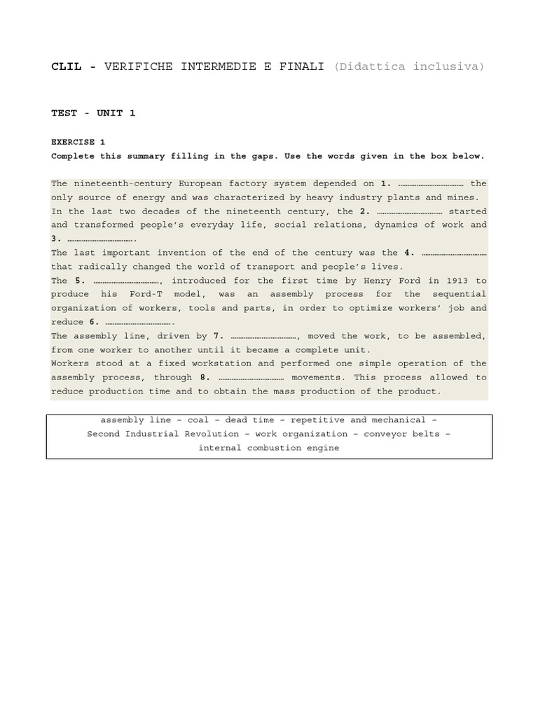 Test Clil Bes Dsa | PDF