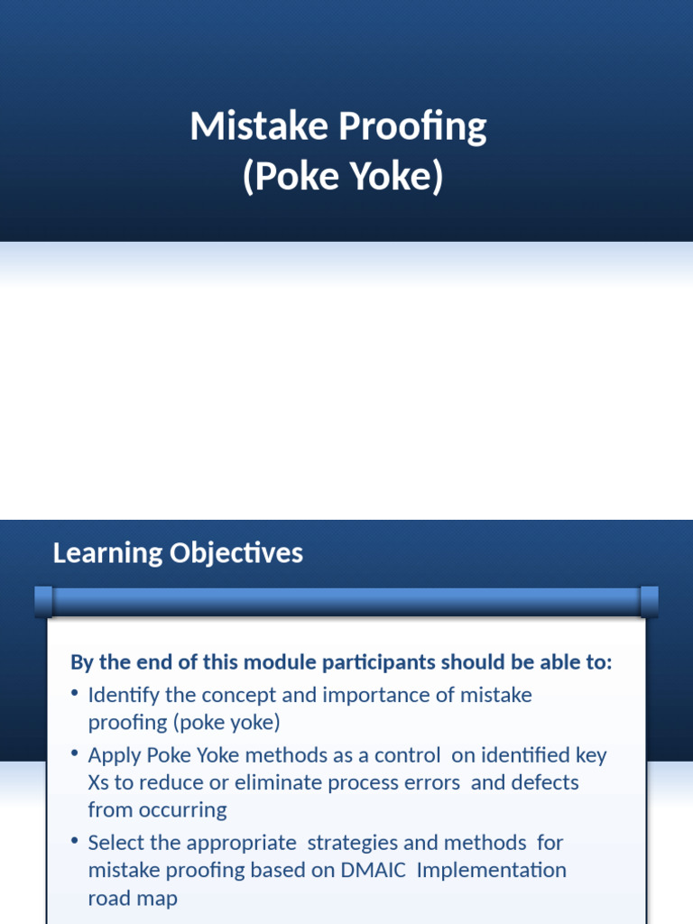 Mistake Proofing | PDF | Six Sigma