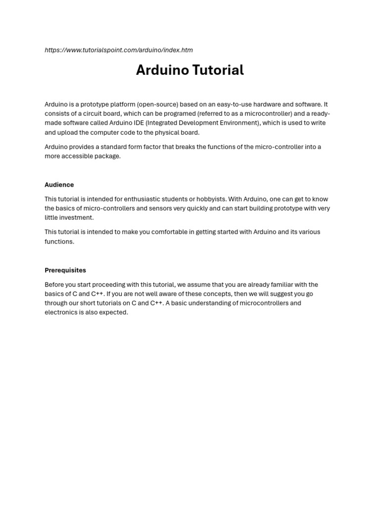 4 1 Arduino Tutorial Basic Pdf