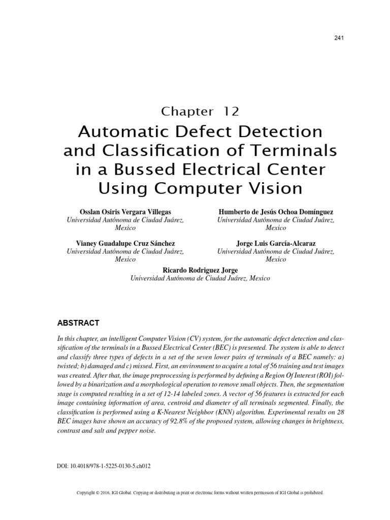 Automatic Defect Detection and Classific | PDF