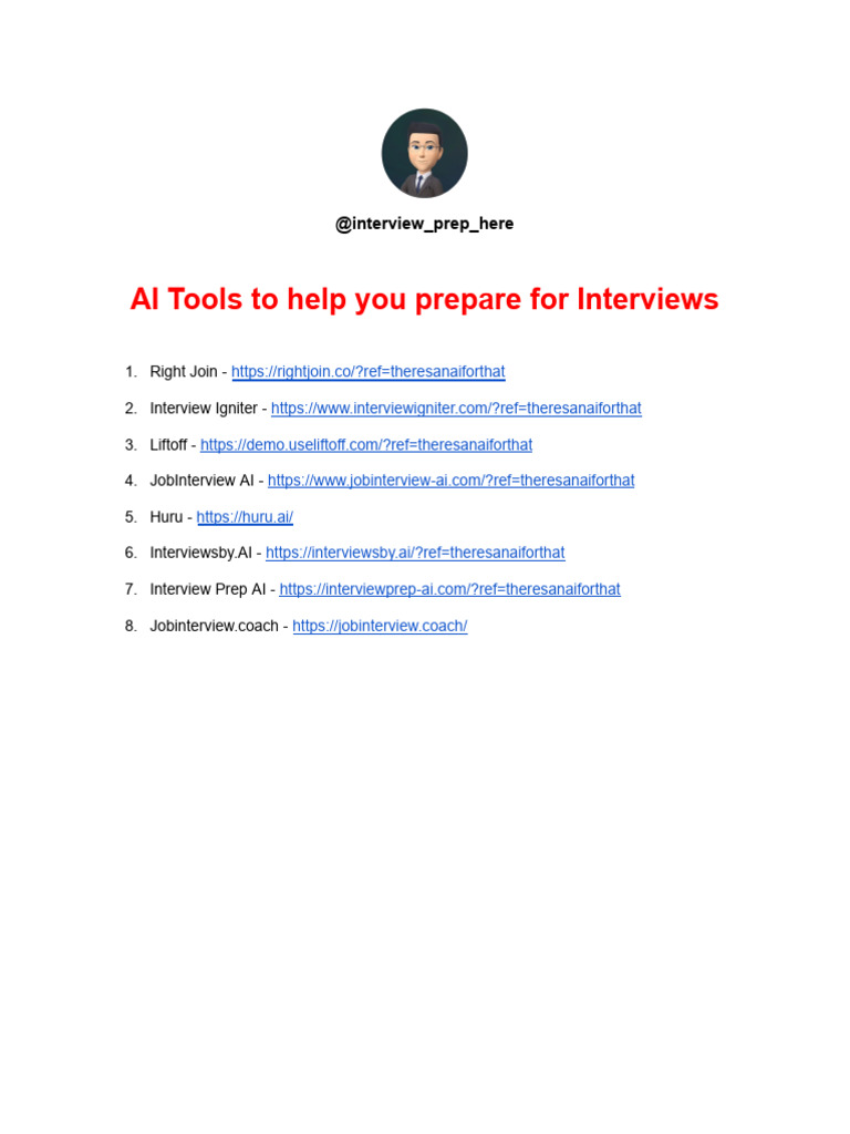 Interview Preparation AI Tools | PDF Interview Preparation AI Tools | PDF