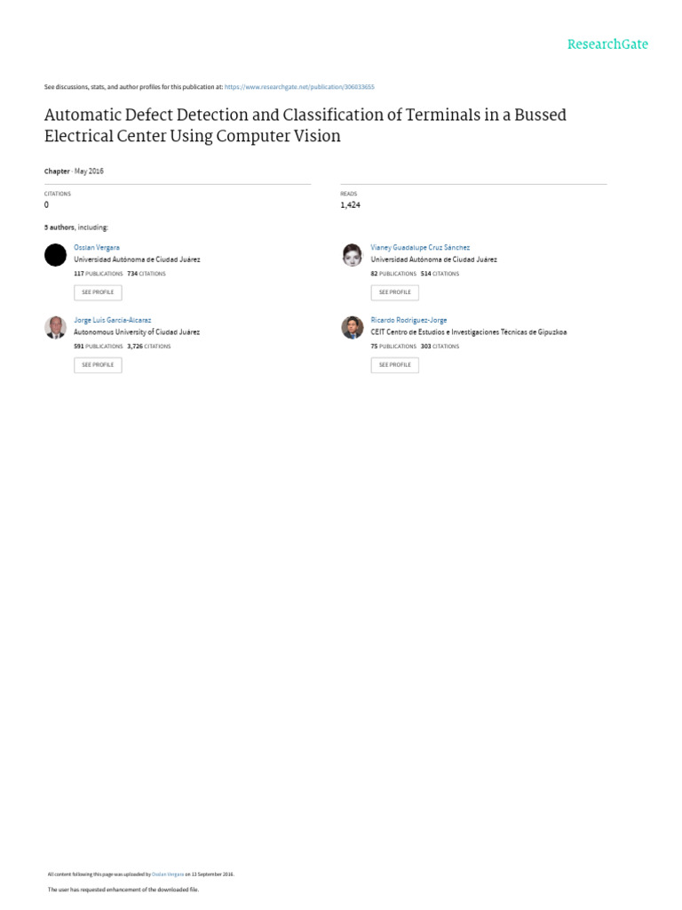 Automatic Defect Detection And Classification Of Terminals In A Bussed