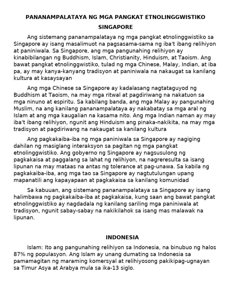 Pananampalataya NG Mga Pangkat Etnolinggwistiko | PDF