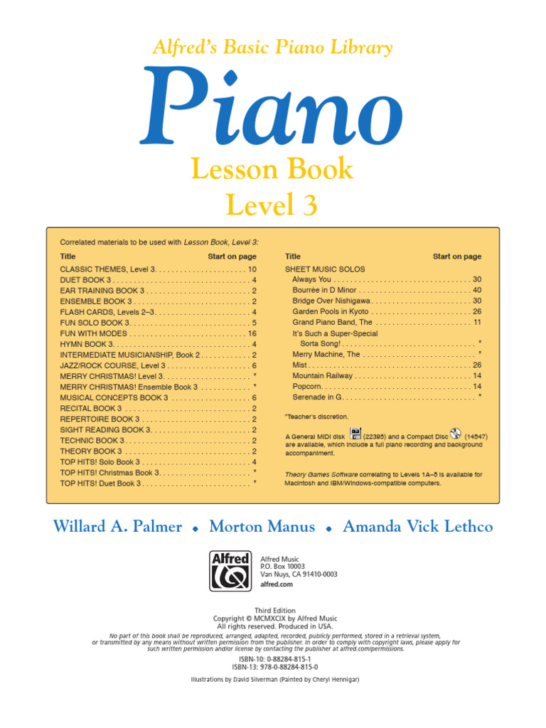 Piano: Lesson Book Level 3 | PDF