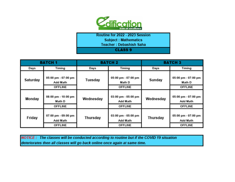 1653666484-ONLY CLASS 9 ROUTINE (2022-2023) | PDF