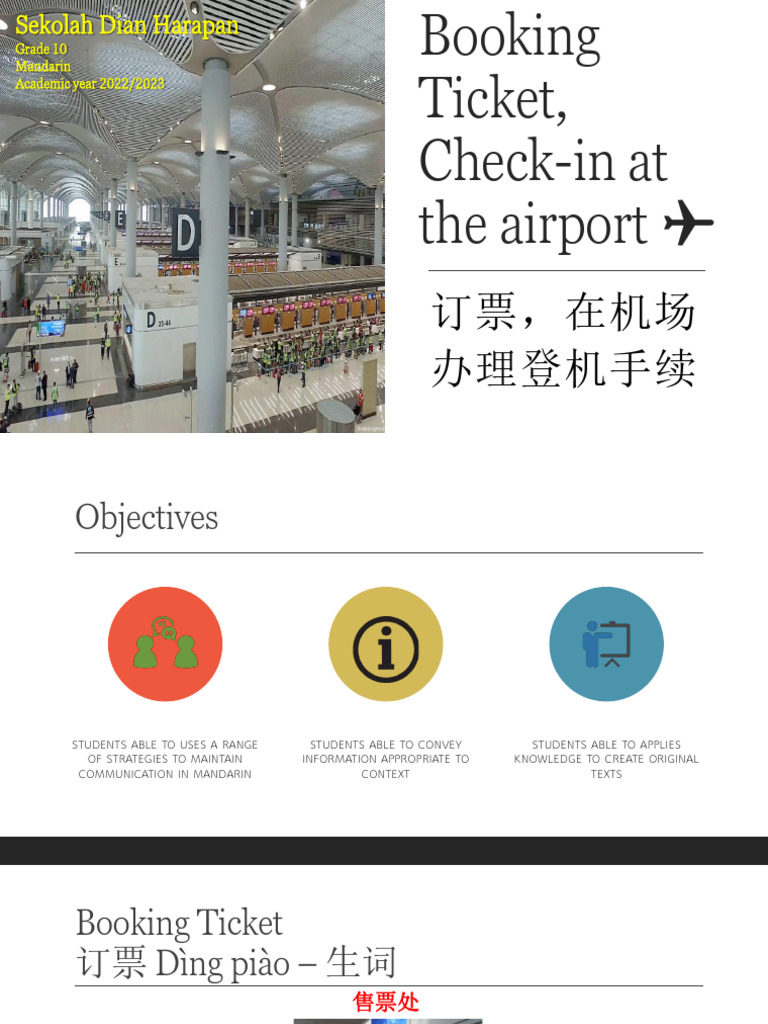 2.1 Booking Ticket, Check-In at The Airport (Grade 10) Week 1 and 2 | PDF