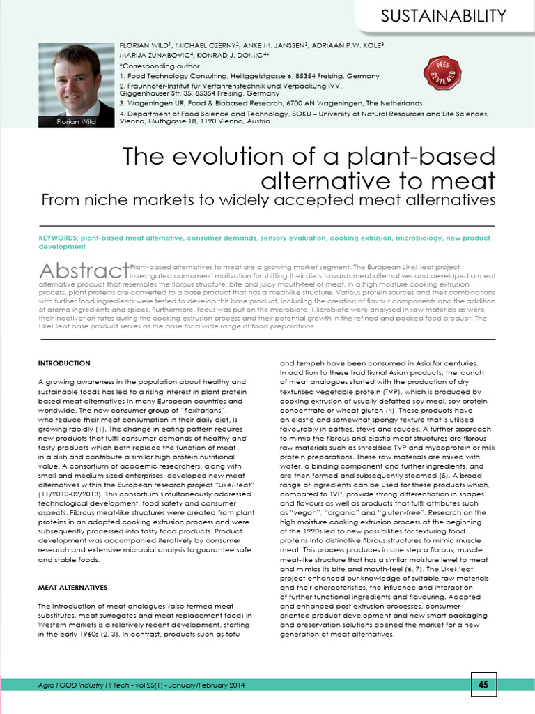 Plant-Based Meat Alternatives Development | PDF | Meat | Wellness