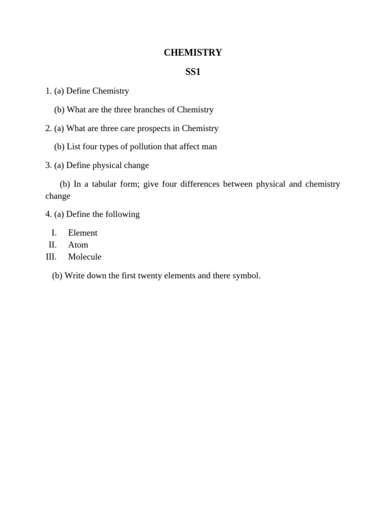 Chemistry Theory | PDF