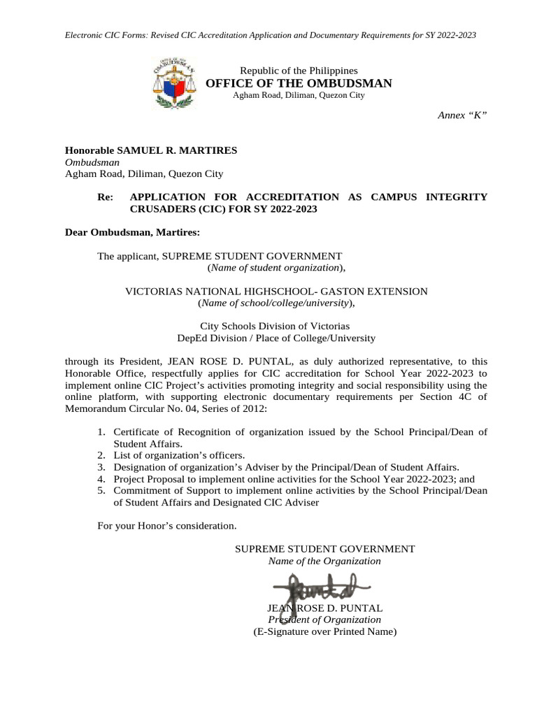 CIC Accreditation Application 2022-2023 | PDF