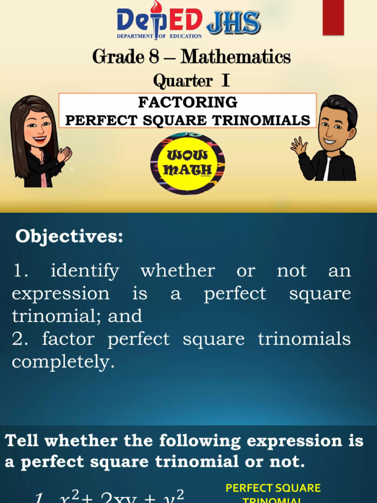 Factoring Perfect Square Trinomials | PDF